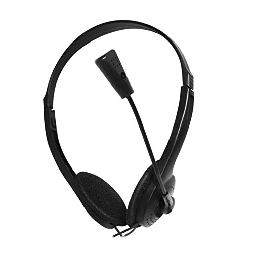 3.5mm Stereo Headset with Headphones and Noise Cancelling Microphone, Great for Pcs, Tablets, and Cell Phones in The Office, Classroom or Home