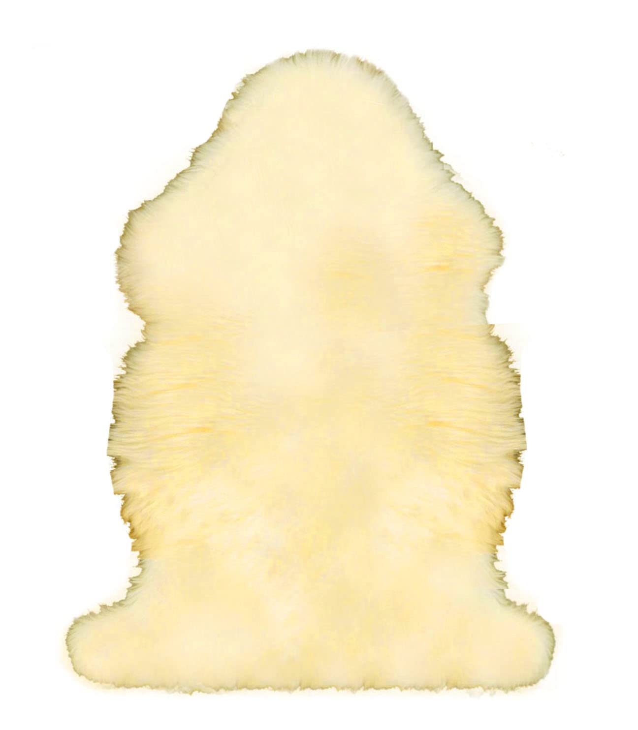 NGF Genuine Sheepskin Rug Natural Luxury Fluffy Lambskin Rug for Home Deco Bedroom 2.5 ft X 1.5 ft… (Champagne Rug)