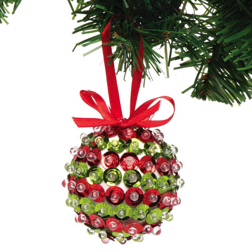 Baker Ross AX530 Sequin Tree Ornament Kits for Kids - Pack of 3, Christmas Tree Ornaments for Creative Art and Craft Supplies, to Make and Decorate.