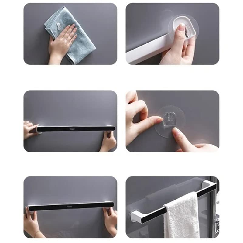 yghlh Self Adhesive Multi Purpose Towel Holder Bath Towel Rack Shelf Towel Bar Kitchen Accessories (Color : D, Size : 46.3 * 6.5 * 2.8cm)
