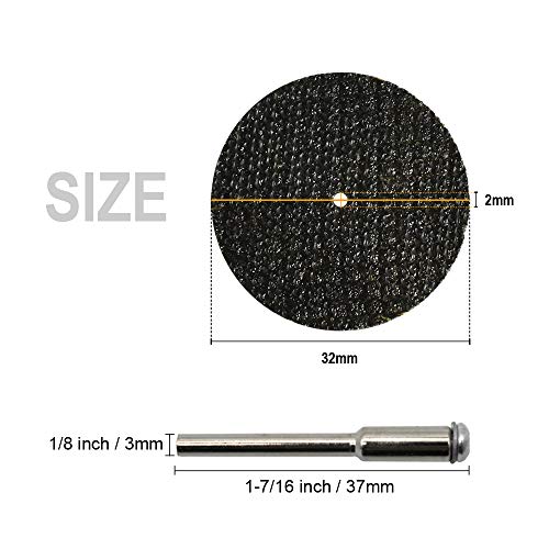 60Pcs Rotary Tool Cut Off Wheel 1-1/4 inch Reinforced Fiberglass Cut Off Wheels and 4Pcs Mandrels