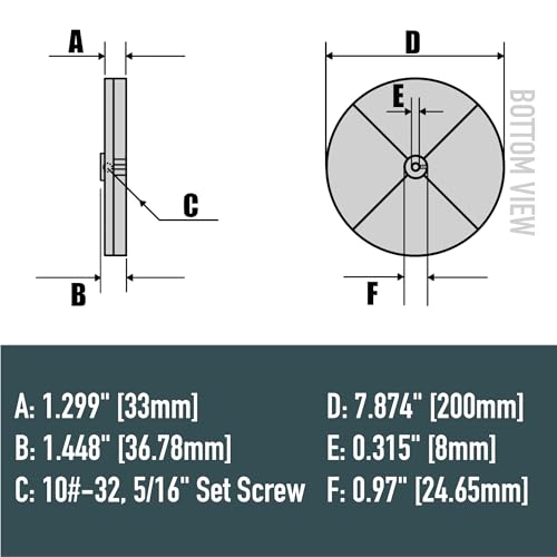 AMBITIONMOTOR 8" Spreader Spinner Disk Replacement Buyers 3013824 for ATVS15A UTVS16 with Set Screw