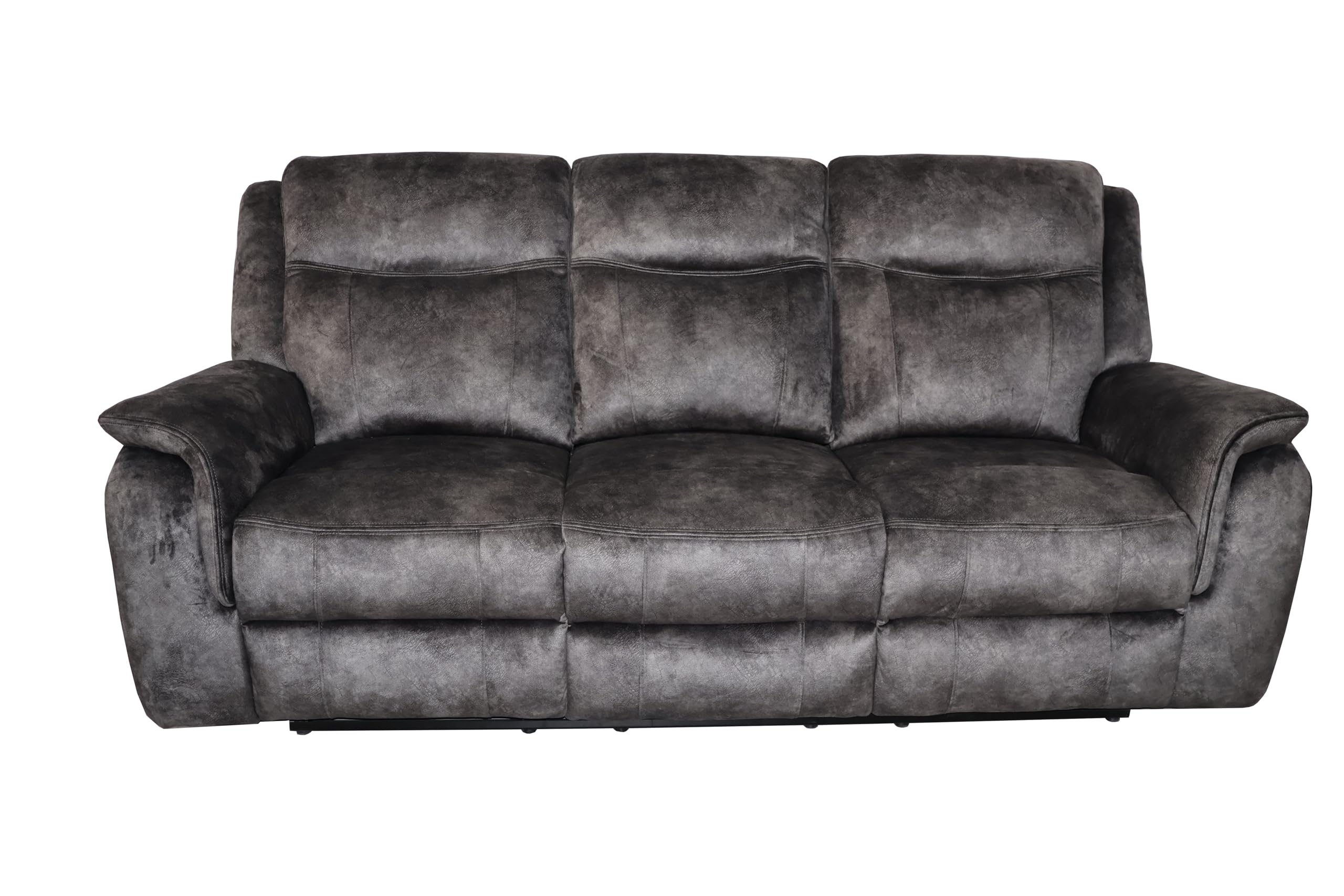 New Classic Furniture Park City Polyester Manual Sofa with Dual Recliner, Slate