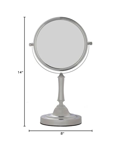 Sagler Vanity Mirror Chrome 6-inch Tabletop Two-Sided Swivel with 10x Magnification, Makeup Mirror 11-inch Height, Chrome Finish
