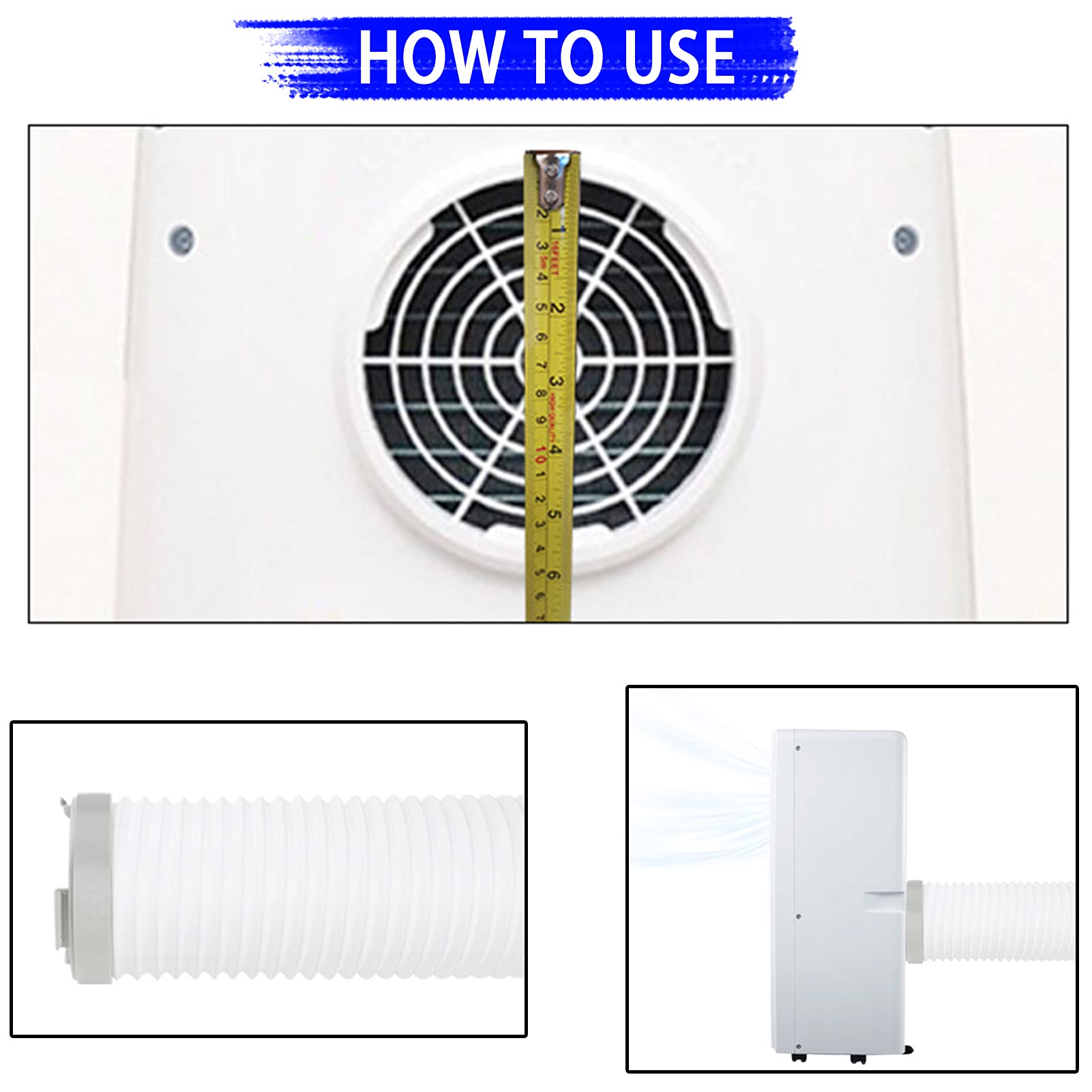 AMIJOUX 6 inch Portable Air Conditioner Exhaust Hose Extention Coupler, Mobile Air Conditioning Exhaust Pipe Tube Connector Accessories, Extention Adapter Universal for Air Conditioning