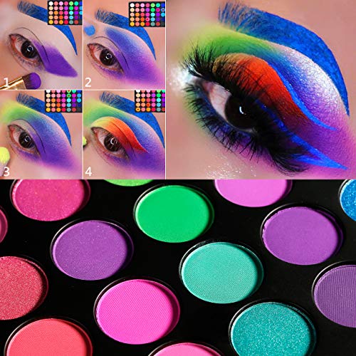DE'LANCI Rainbow Eyeshadow Palette, Professional 35 Bright Colors Matte Shimmer Eyeshadow Makeup Pallete - Long lasting and Highly Pigment Silky Powder Eye Shadow Make up Kit,Cruelty- Free #35E
