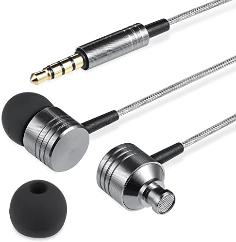 Betron B650 Earphones Wired Headphones in Ear Noise Isolating Earbuds with Microphone and Volume Control Powerful Bass Driven Sound, 10mm Large Drivers