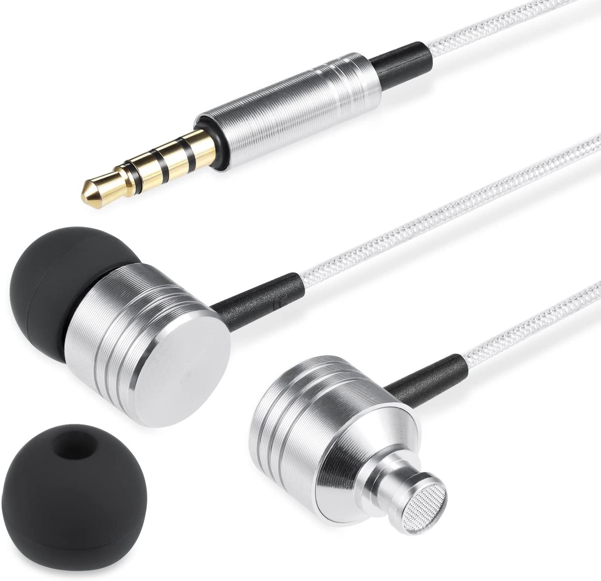 Betron B650 Earphones Wired Headphones in Ear Noise Isolating Earbuds with Microphone and Volume Control Powerful Bass Driven Sound, 10mm Large Drivers