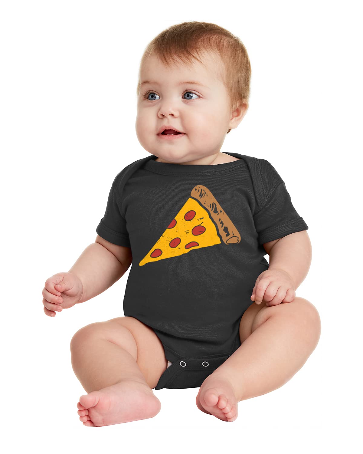 Threadrock Unisex Baby Missing Slice Infant Bodysuit - 6 Months, Black