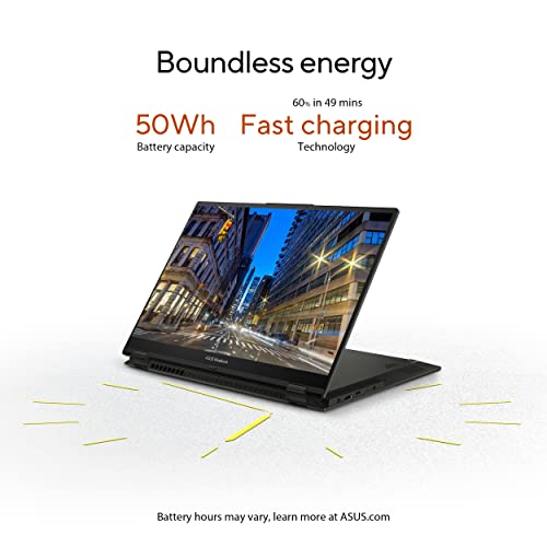 ASUS Vivobook S 16 Flip 16” WUXGA Touch, AMD Ryzen 7 7730U CPU, AMD Radeon Vega 7 Graphics, 8GB RAM, 1TB SSD, Fingerprint Sensor, Stylus Supported, Windows 11 Home, Midnight Black, TN3604YA-DS74T