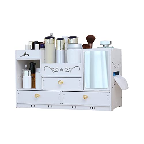 Amikadom #77GU37 Desk Organizers and Accessories Desk Storage Box Vanity Organizer Cosmetic Storage Organizer Bathroom Counter Or Cloa