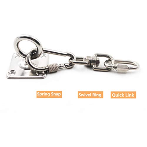 M5 Swivel Ceiling Mount Hook Heavy Duty 304 Stainless Steel for Yoga Swing Boat Rigging Marine Deck Hardware(4PCS)