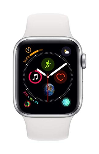 Apple Watch Series 4 (GPS, 40MM) - Silver Aluminum Case with White Sport Band (Renewed)