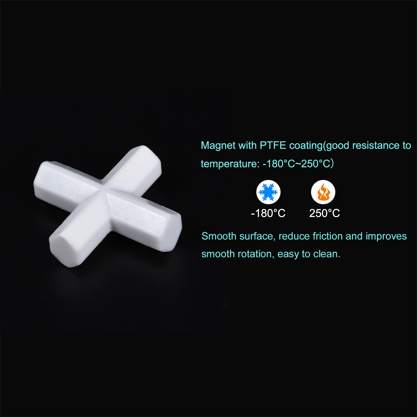 MECCANIXITY Magnetic Stirrer Mixer Stir Bar Rod Cross/Gear Shape Coating Magnet White for Laboratory 2in1 Set