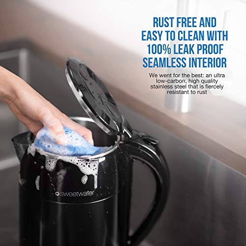 Electric Tea Kettle - 1.8L Hot Water Kettle Electric Water Boiler, Plastic-Free 100% Stainless Steel Chamber With Automatic Shut Off Base, Cordless Tea Kettle Electric Water Kettle - Sweetwater