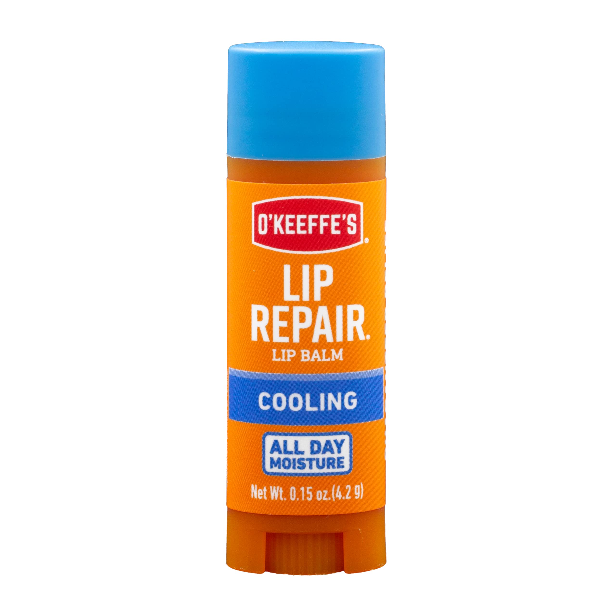 O'Keeffe's Lip Repair Lip Balm for Dry, Cracked Lips, Stick, (Pack of 4: 2 Cooling + 2 Unscented)