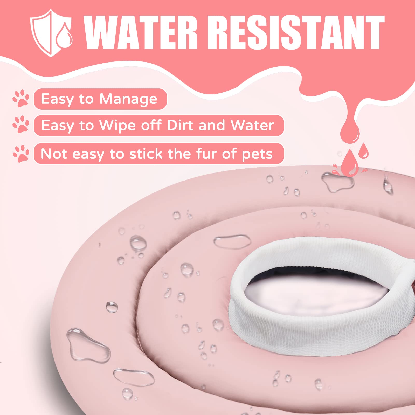 GoGoPaw Soft Dog Cone for Small Medium Dogs and Cats, Adjustable Dog Cone Alternative After Surgery, Water Resistant Pet Recovery Cone Collar for Large Dogs to Stop Licking Wounds(Pink,S-10)
