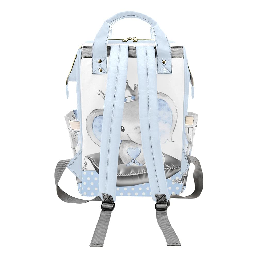XOZOTY Personalized Elephant Diaper Bag Backpack with Name Custom Nursing Baby Bags Shoulders Travel Bag Daypack
