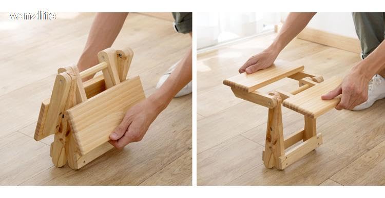Foldable Solid Wood Stool Chair Portable Train Foldable Stool Adult organizing Small Chair Folding Bench