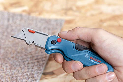 Bosch Professional three-part knife set (incl. utility knife with retractable blade and replacement knife blades in handle, cutter knife, folding utility knife with replacement knife blades in handle)