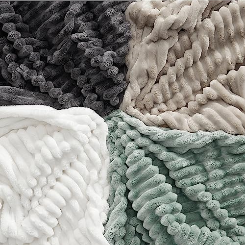 Bedsure White Fleece King Blanket for Couch - Super Soft Cozy Blankets for Women, Cute Small Blanket for Girls, 108x90 Inches