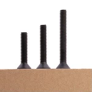3/8-16 x 2" (10 PCS) Flat Head Socket Cap Screws, Black Oxide Finish, Hexagon Socket Countersunk Head Cap Screws, 10.9 Grade Alloy Steel, Full Thread, Coarse Thread, ASME/ANSI B18.3-8