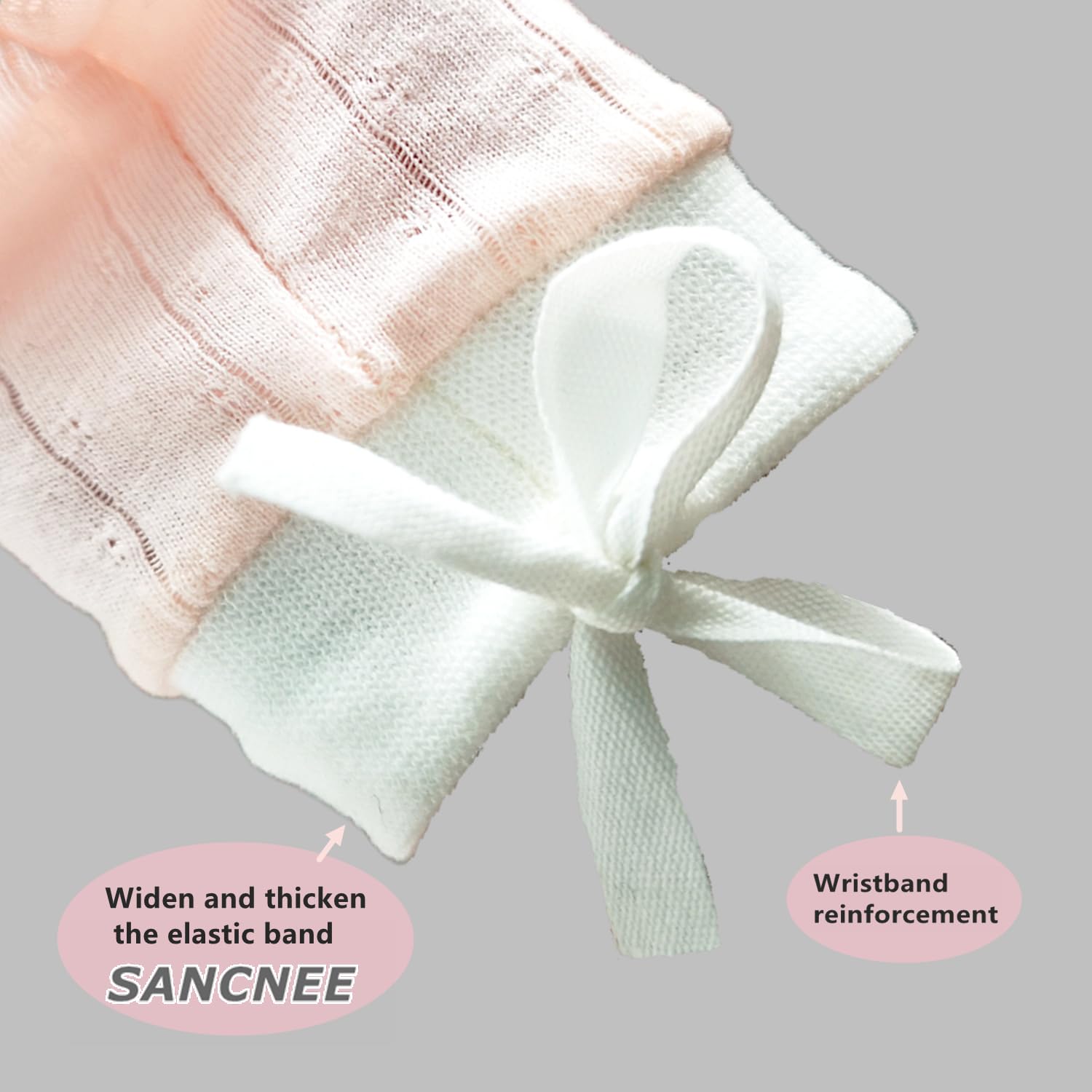 SANCNEE Baby Mittens with String 0-6 Months, Infant No Scratch Gloves Girl Newborn,4 Pairs…