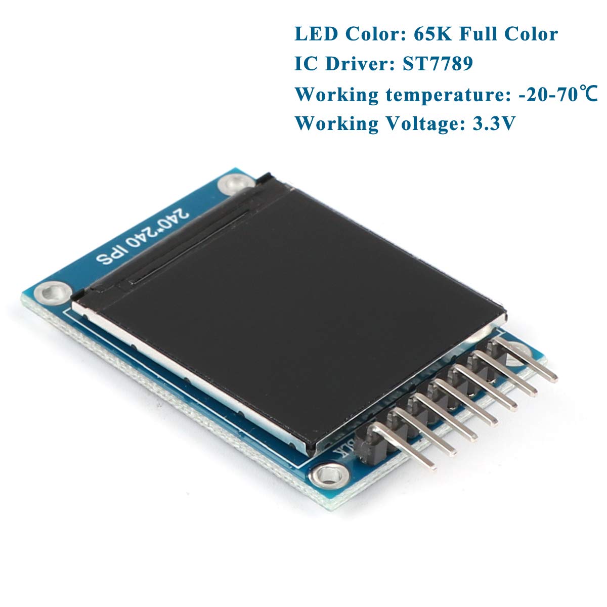 MakerFocus TFT LCD Screen Display 1.3inch TFT LCD Module, 240x240 IPS 65K Full Color 3.3V with SPI Interface ST7789 IC Driver, 51 STM32 Ar duino Routines for DIY