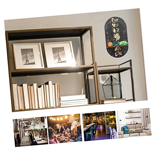 Amosfun 8 pcs Bed Wall Stones Organizer Phrase Crystals Style Divination Rack Stone Essential Shelf Rustic Supplies Mount Wooden Decoration Wood Decorative Shelves Floating Wiccan