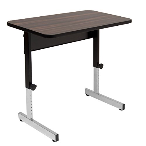 Calico Designs Adapta Height Adjustable Office Desk, All-Purpose Utility Table, Sit to Stand up Desk Home Computer Desk, 23" - 32" in Powder Coated Black Frame and 1" Thick Walnut Top, 36 Inch, Black/Walnut