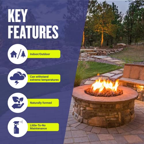 American Fireglass Extra Large Lava Rock, 3" - 6" | Use in Fireplace, Fire Pit or Bowl | Outdoor & Indoor Volcanic Rock for Natural Gas or Propane Fires | Decorative Landscaping | 10 lb Bag