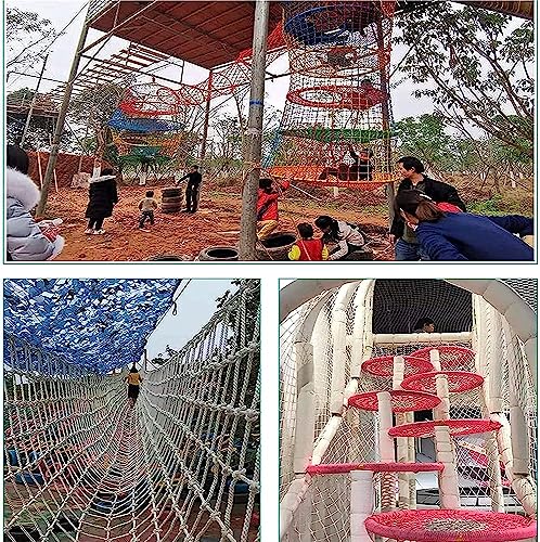 EkiDaz HXRW Rope Net Climbing Net for Kids Climbing Cargo Net Indoor Outdoor Safe Nets for Obstacle Course Playground Treehouse Playground Sets for Backyards (Size : 3 * 4m(9.9 * 12.12ft))