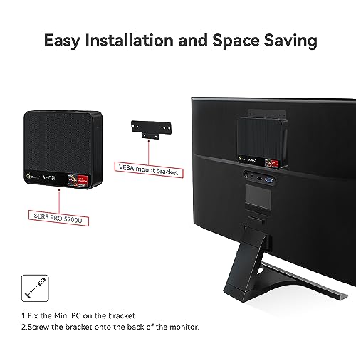 Beelink SER5 Mini PC, AMD Ryzen 7 5700U(up to 4.3GHz) 8C/16T, Mini Computer 32GB DDR4 RAM 1TB NVMe SSD, Mini Desktop Computer 4K 60Hz Triple Screen Display HDMI&DP&USB-C WiFi6 BT5.2 WOL 35W HTPC