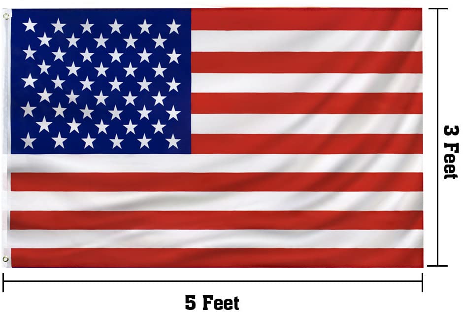 American Flag 3x5 FT USA FLAG Polyester US United State Flags outdoor indoor Canvas Header and Double Stitched with two Brass Grommets