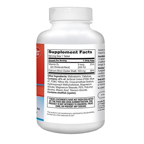 21st Century Calcium 500 mg Plus D3 Tablets, 400 Count