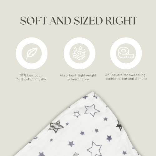 Dodo Babies Swaddle Blanket & Pacifier Clip Set β Four Large Cotton Muslin Receiving Blankets Plus Two Universal Binky Holders and Zip-Close Paci Case β Great for New Girl or Boy