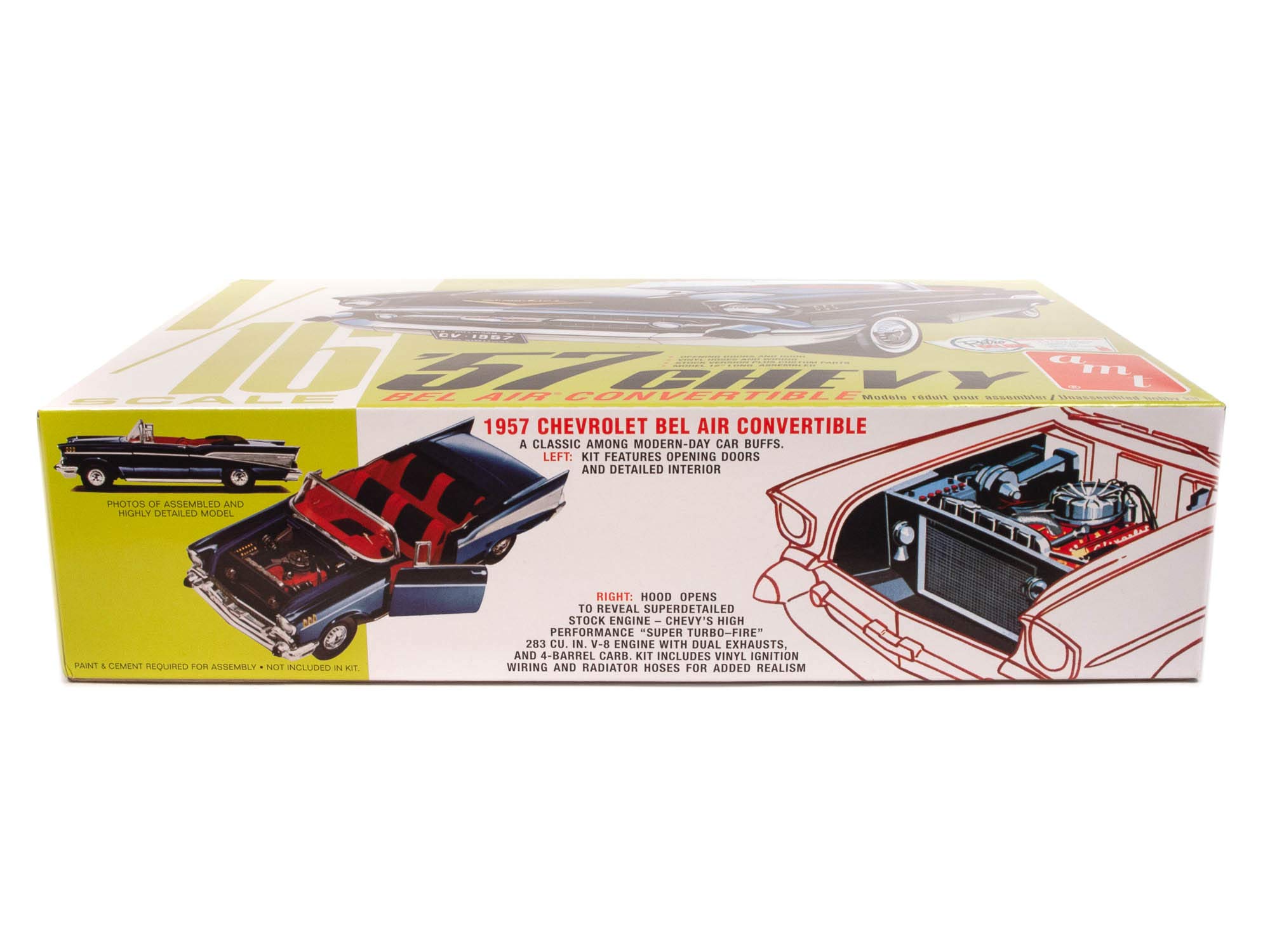 AMT Round 2 Unknown 1957 Chevy Bel Air Convertible 1:16 Scale Model Kit (AMT1159) White