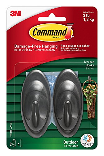 Command Outdoor Medium Terrace Hooks, 4-packages (17086S-AWES)