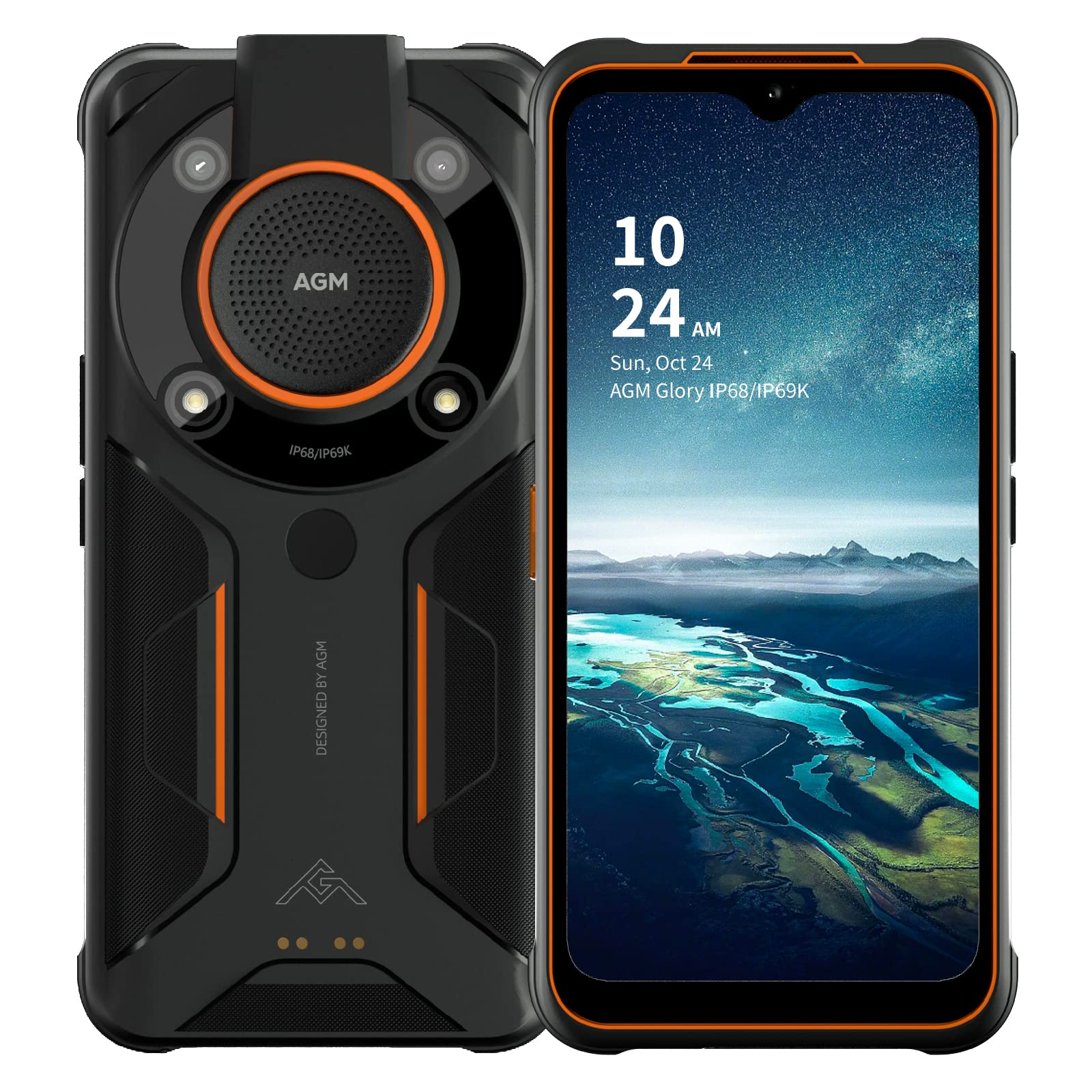 AGM Glory SE Rugged Smartphone Unlocked, Rugged Phone, Snapdragon 480 5G Rugged Smartphone, Rugged Cell Phone 6.53" FHD+, Loud Speaker 6200mAh Battery IP68/IP69K, 8G+128G Dual-LED Torch/NFC/GPS/Black