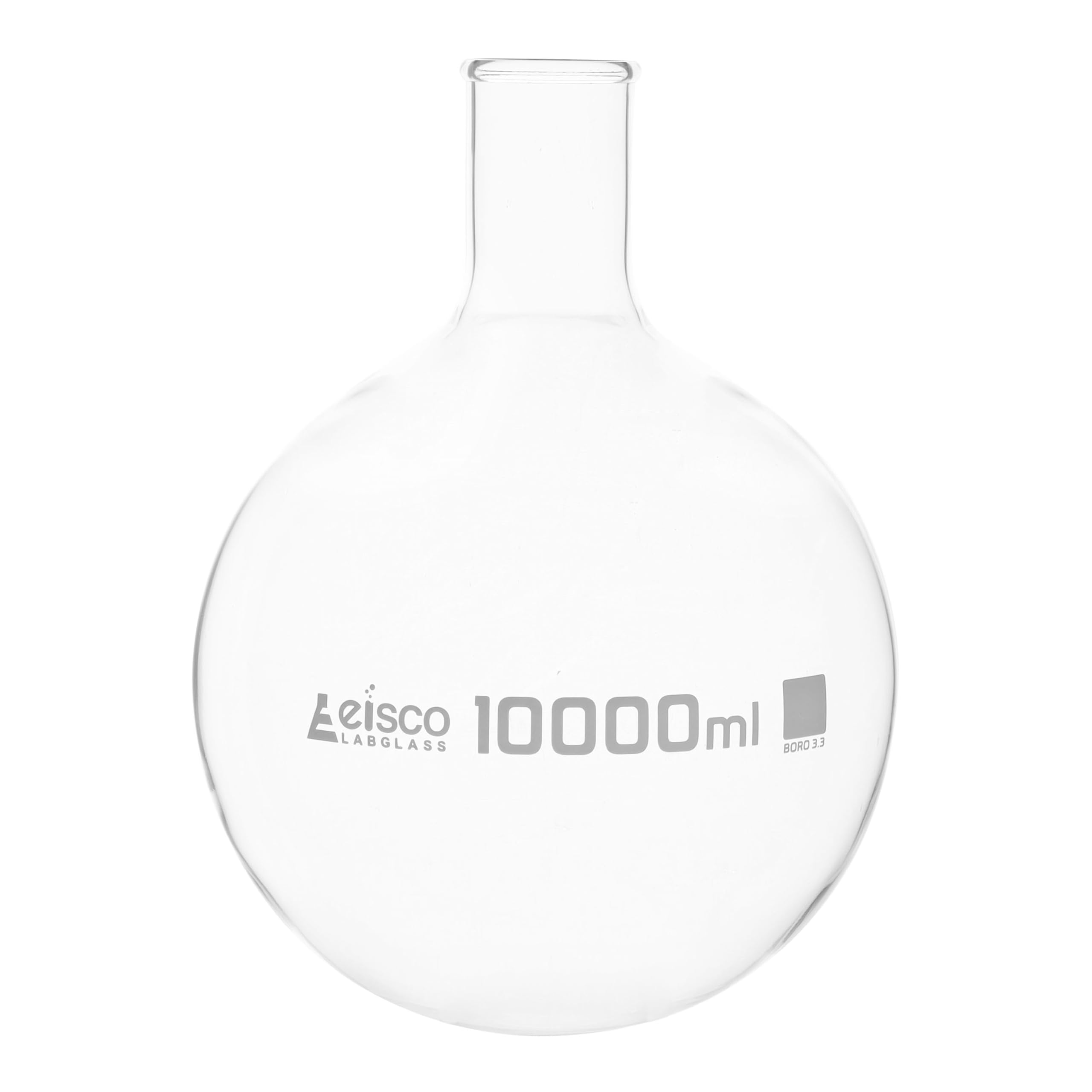 EISCO Florence Boiling Flask, 10,000ml - Borosilicate Glass - Round Bottom, Narrow Neck