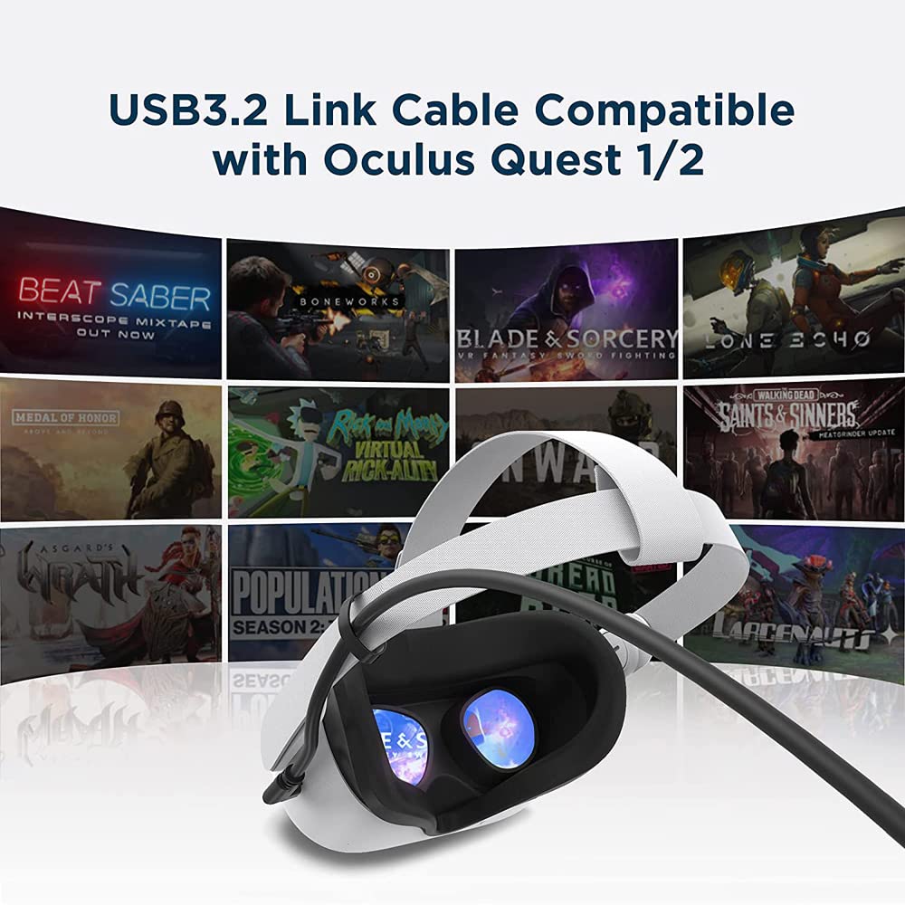 axGear Link Cable 10 Feet 3 Meters High Speed Data Transfer USB Type-C for Oculus Quest