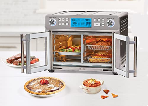 Emeril Lagasse Everyday French Door 360 Air Fryer, 25-QT Capacity, Dual Temperture Zone cooks 2 different ways, Stainless Steel