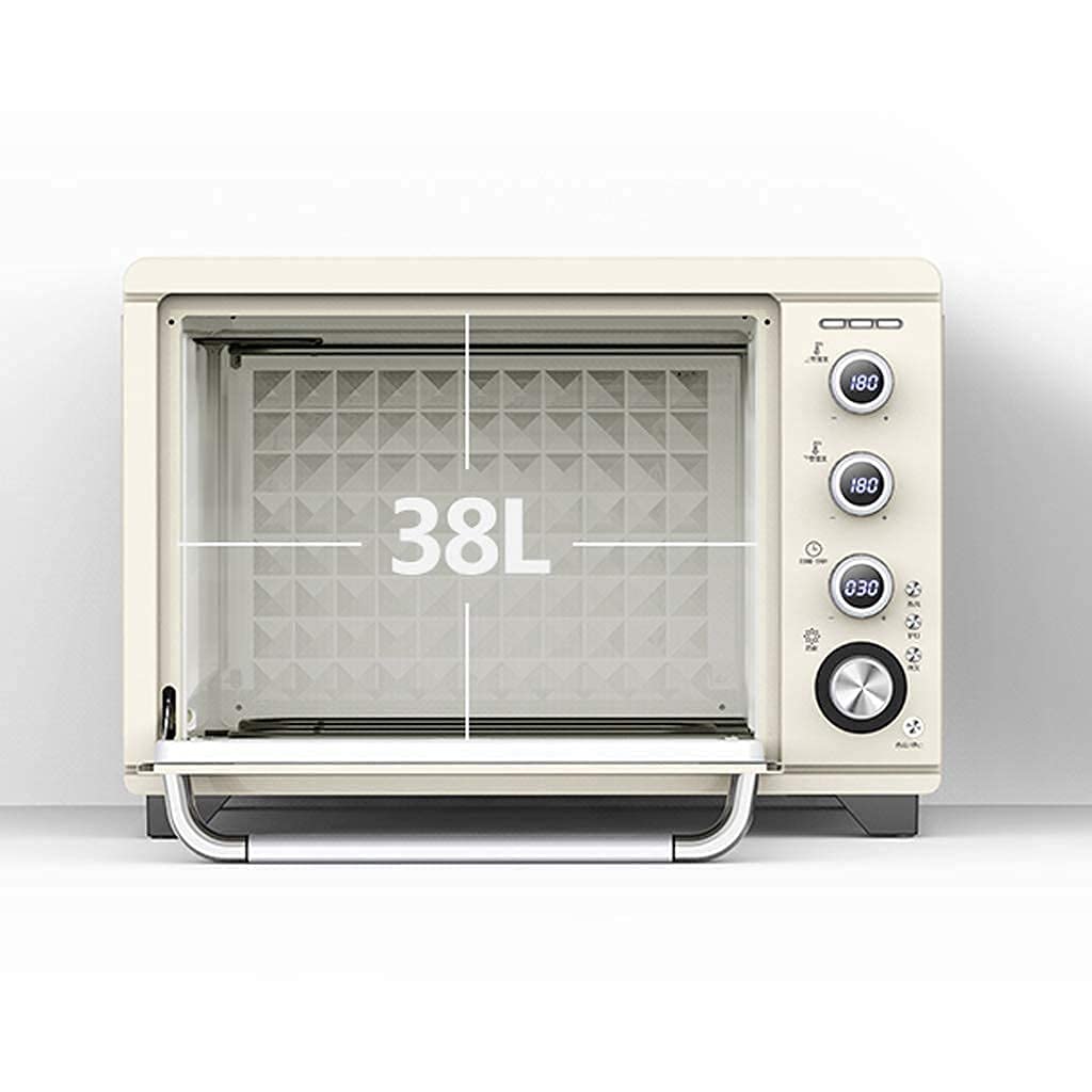 38L Computer-Type Mini Oven 8 Cooking Functions Adjustable Temperature 28-230 ℃ and 120-minute Timer Household Baking Multifunctional Hot Air Stove Light Rotary Fork Oven 1800W Commodity Cod