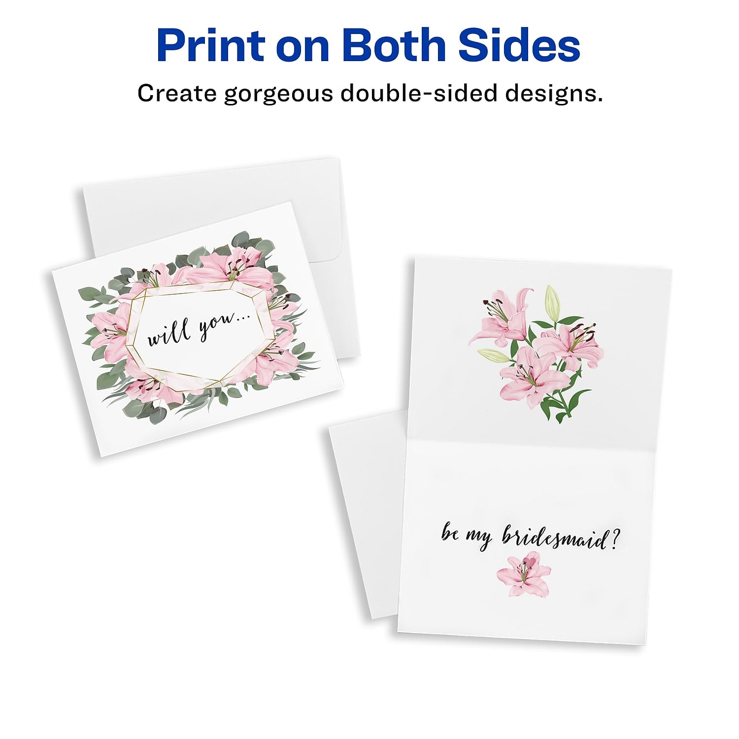 Avery 3379 Inkjet Note Cards, w/Envelopes, 4-1/4-Inch x5-1/2-Inch, 50/BX, WE