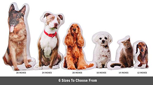 Printtoo Custom Photo Pillow, Unique Birthday Gift Decor, Pet Memorial Pillow Custom, Personalized Shaped Pillow, Pet Portrait Dog Pillows 3D Printing Pillow-14X14