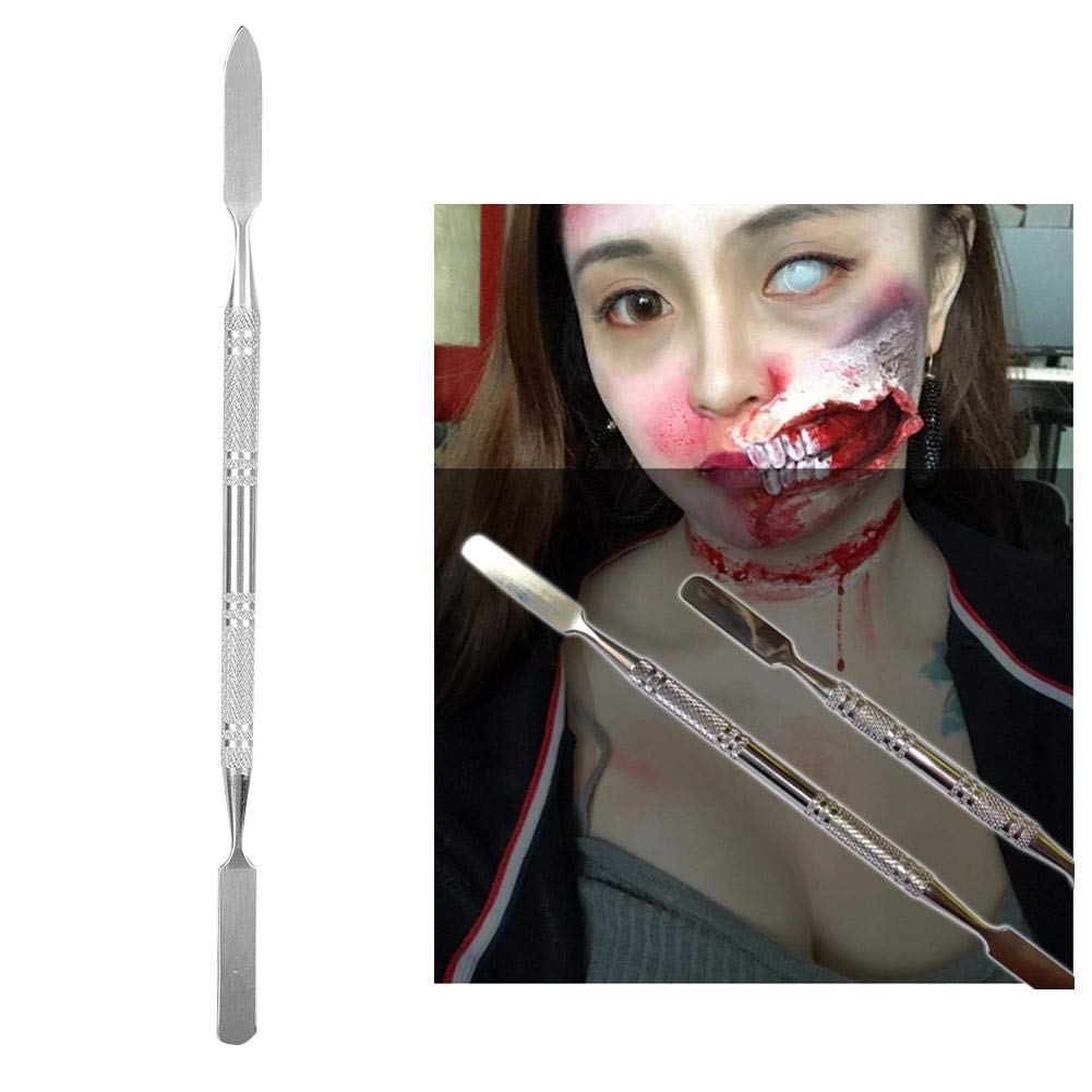 Wax Spatula, Stainless Steel Double-Ended Scar Wax Spatula Applicator Special Effects FX Makeup Tool(L)