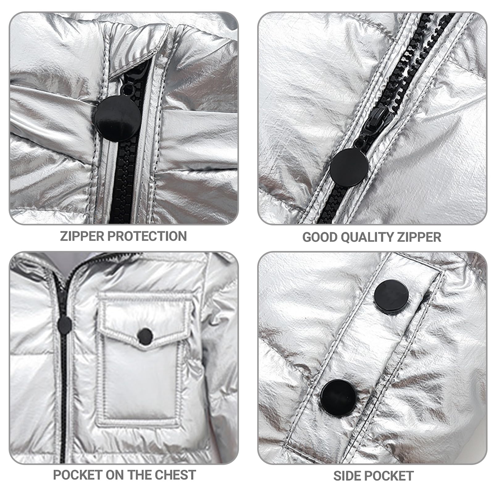 Kids 2-Piece Snowsuit Winter Puffer Jacket and Snow Pants Ultralight Skisuit Set Grey, 4-5 Years