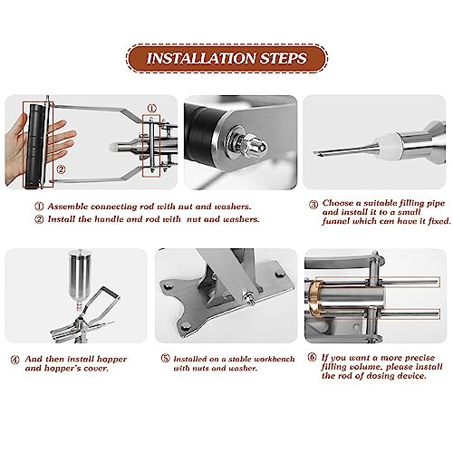 Commercial Churro Filler, 4.5L Manual Churro Maker Machine, Core Diameter: 6 mm, Stainless Steel Fruit Donut 商用油条灌装机,4.5 升手动油条制造机,芯直径:6 毫米,不锈钢水果甜甜圈灌装机,适用于餐厅、自助餐厅、面包店、家庭Filling Machine, for Restaurant