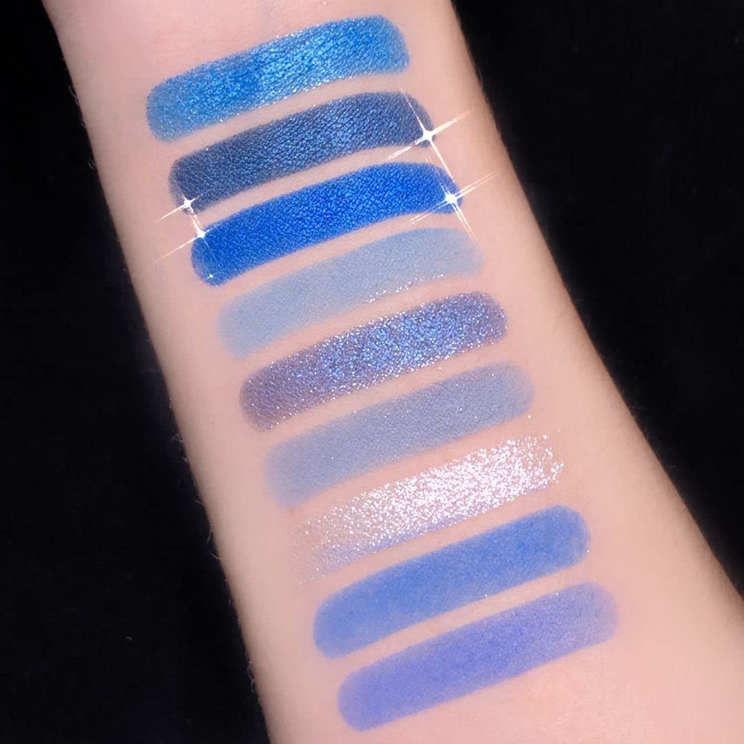 AMY'S DIARY Blue Eyeshadow Palette Glitter Eye shadow Makeup,Navy Blue Eyeshadow Shiny Sparkle Shimmer Glitter blue Eyeshadow Waterproof Pallete,royal blue Glitter Blue Eye Eyeshadow Make Up