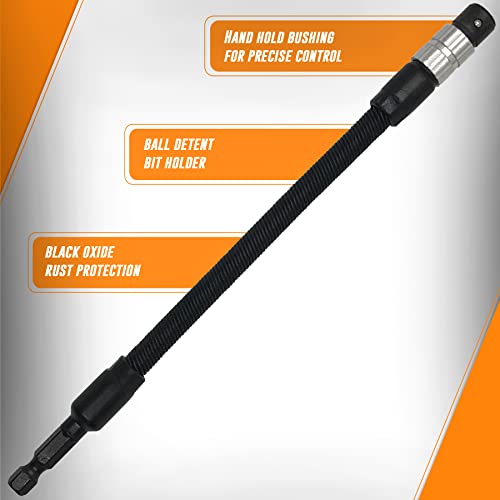 AMERICAN MUTT TOOLS Flexible Drill Bit Extension β 7.5β Flexible Screwdriver Tool | Flexible Shaft Drill Bit Extension, Bendable Flex Bit for Hard to Reach Spaces | Flexible Bit Extension Bar